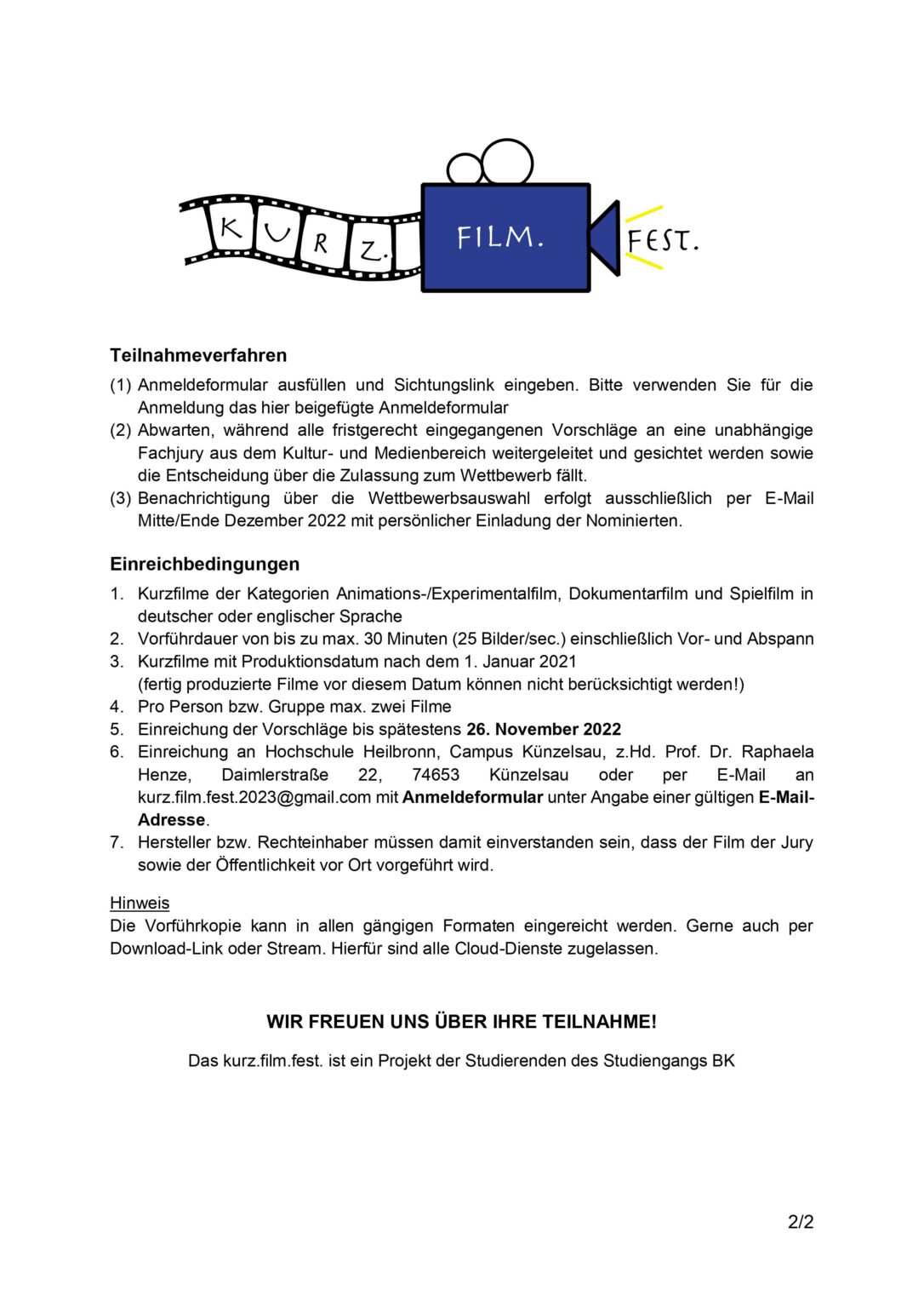Call for Entries | 6. kurz.film.fest – LKM Blog