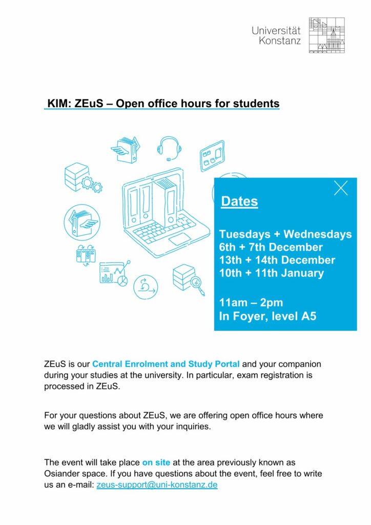 Einladung | ZEuS – Offene Sprechstunde für Studierende – LKM Blog